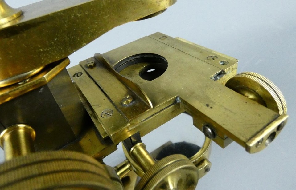 Vintage J J Griffin brass microscope sold by Braham, Bath c1865 #5486 ...