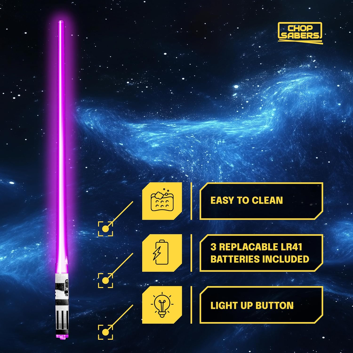 Light Up Chopsticks LED Glow Utensils Purple Novelty Chop Saber Pair ...