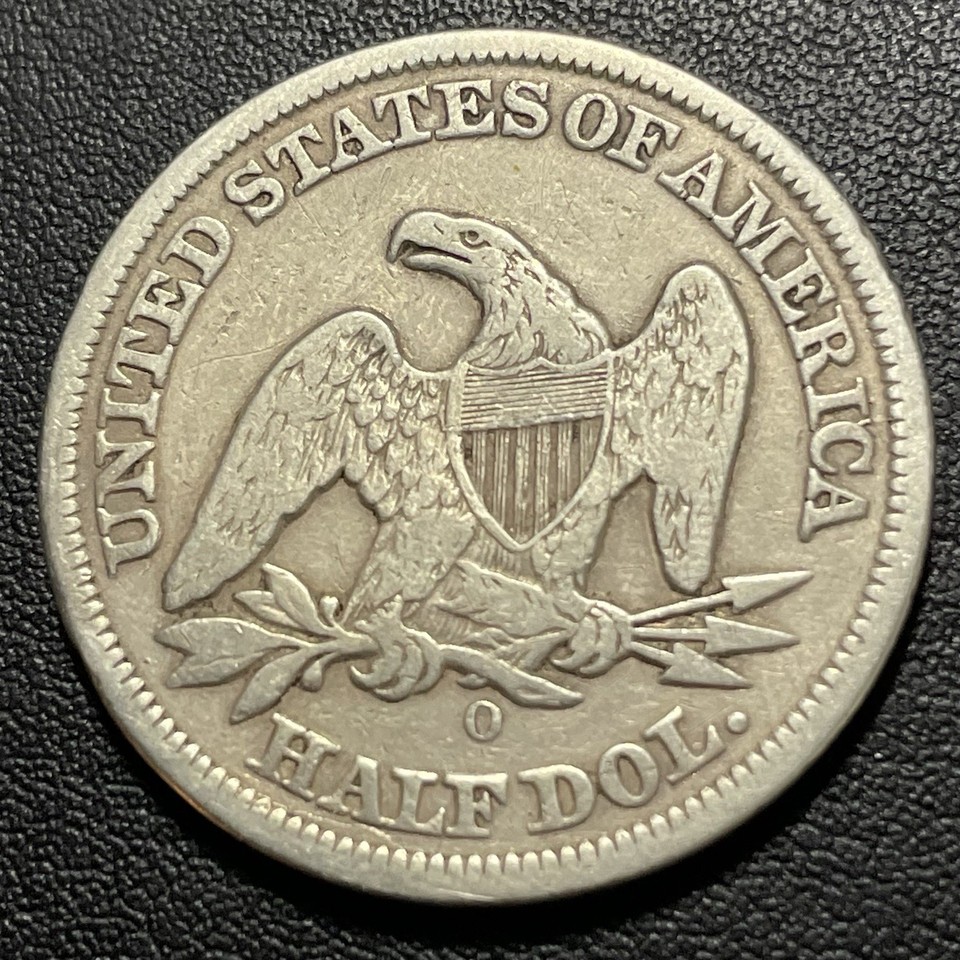 1858-O SEATED LIBERTY HALF DOLLAR. F/VF, Great looking Coin! | eBay