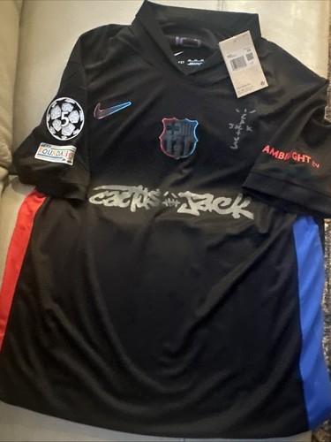 BARCELONA x TRAVIS SCOTT Limited Edition Cactus Jack Black Lamine 2XL ...