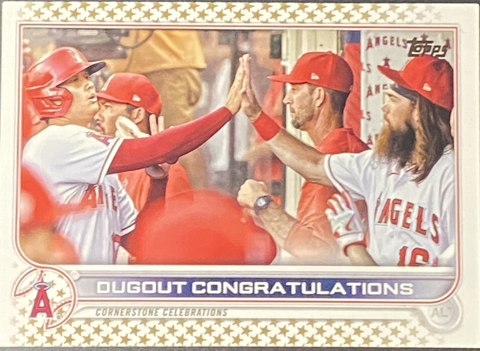 2022 Topps B.B. Card of Dugout Congratulations Los Angeles Angels Team ...