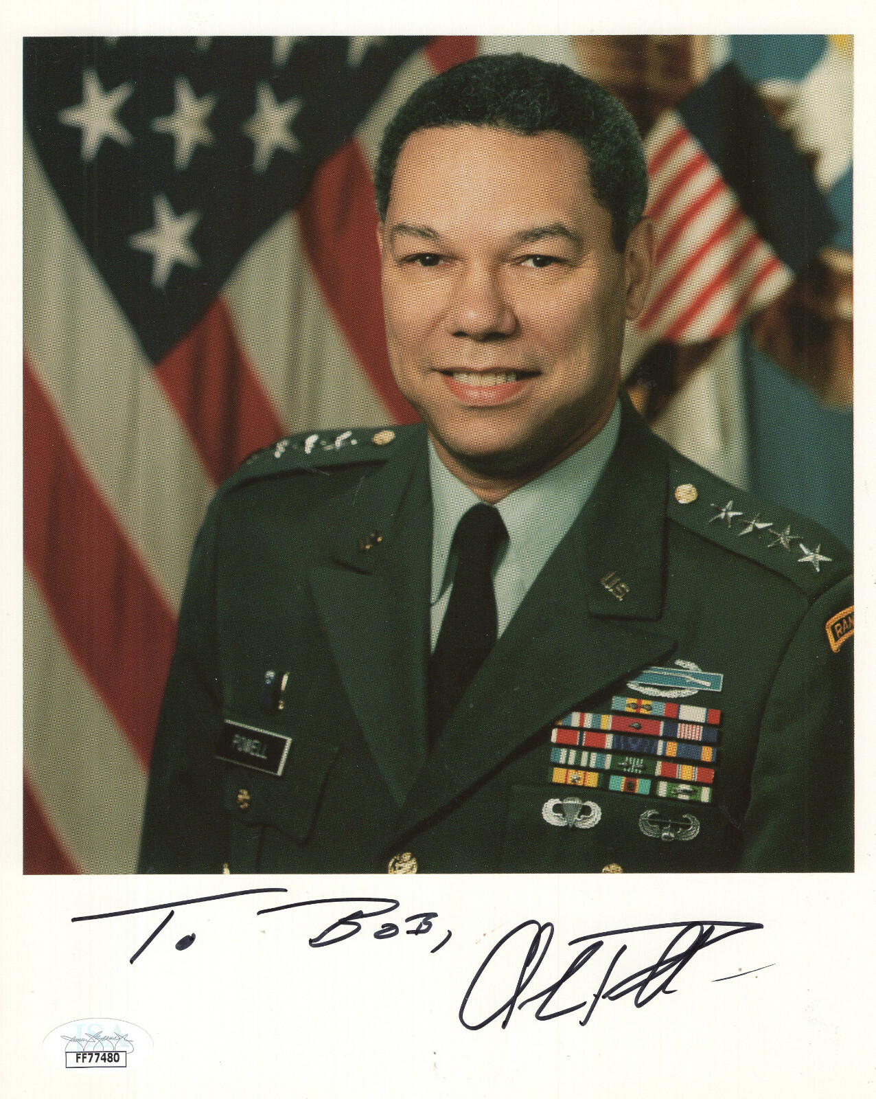 COLIN POWELL HAND SIGNED 8x10 COLOR PHOTO GREAT GENERAL TO BOB JSA | eBay