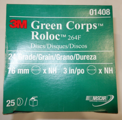 3M Roloc Green Corps 01408 Abrasive Disc 3 in 25 pcs 696722605373| eBay