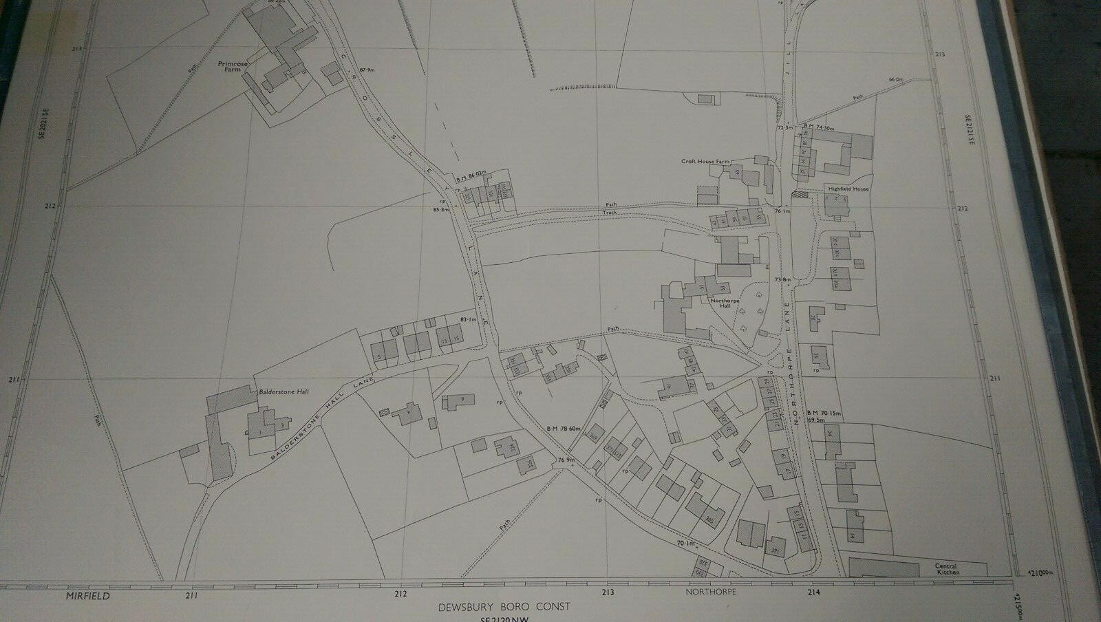 Ordnance Survey Map: Mirfield/Northorpe Ward, Plan SE 2121 SW, 1962 ...