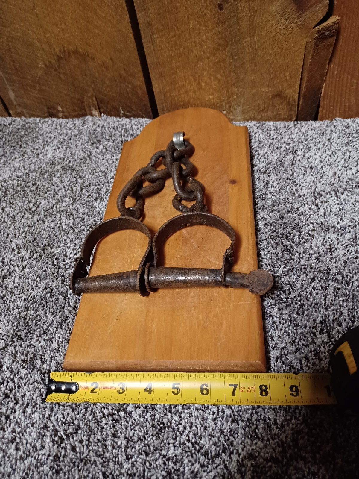 ANTIQUE OLD WROUGHT IRON LEG CUFFS ANKLE PRISONER SHACKLES CHAIN | eBay