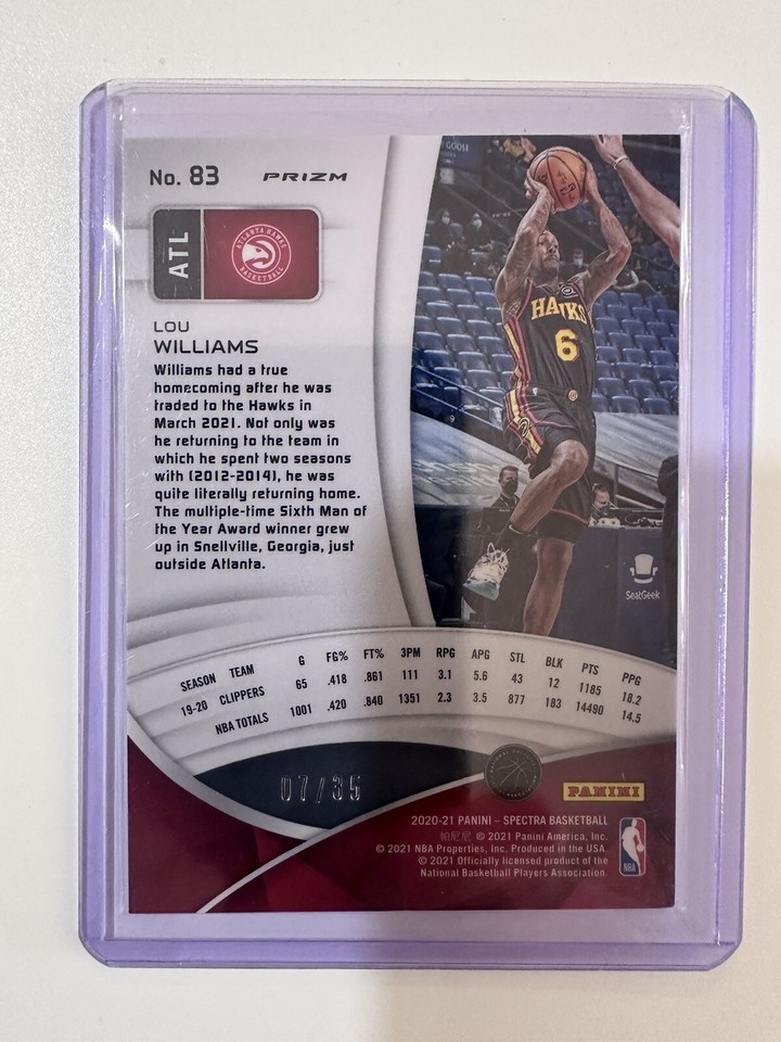 2020 SPECTRA Astral PRIZM HAWKS #83 LOU WILLIAMS /35 | eBay