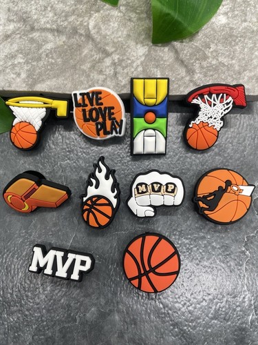 10 PC 1” Cartoon Basketball Shoe Decoration Charms-Clogs Jigs Bubble ...