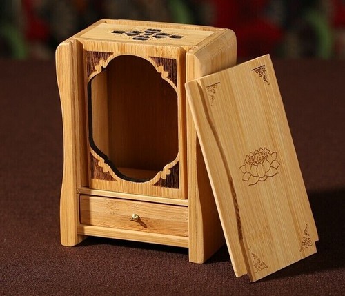 Mini Portable Buddha Wood Bamboo Altar Butsudan Shrine God Zen House ...