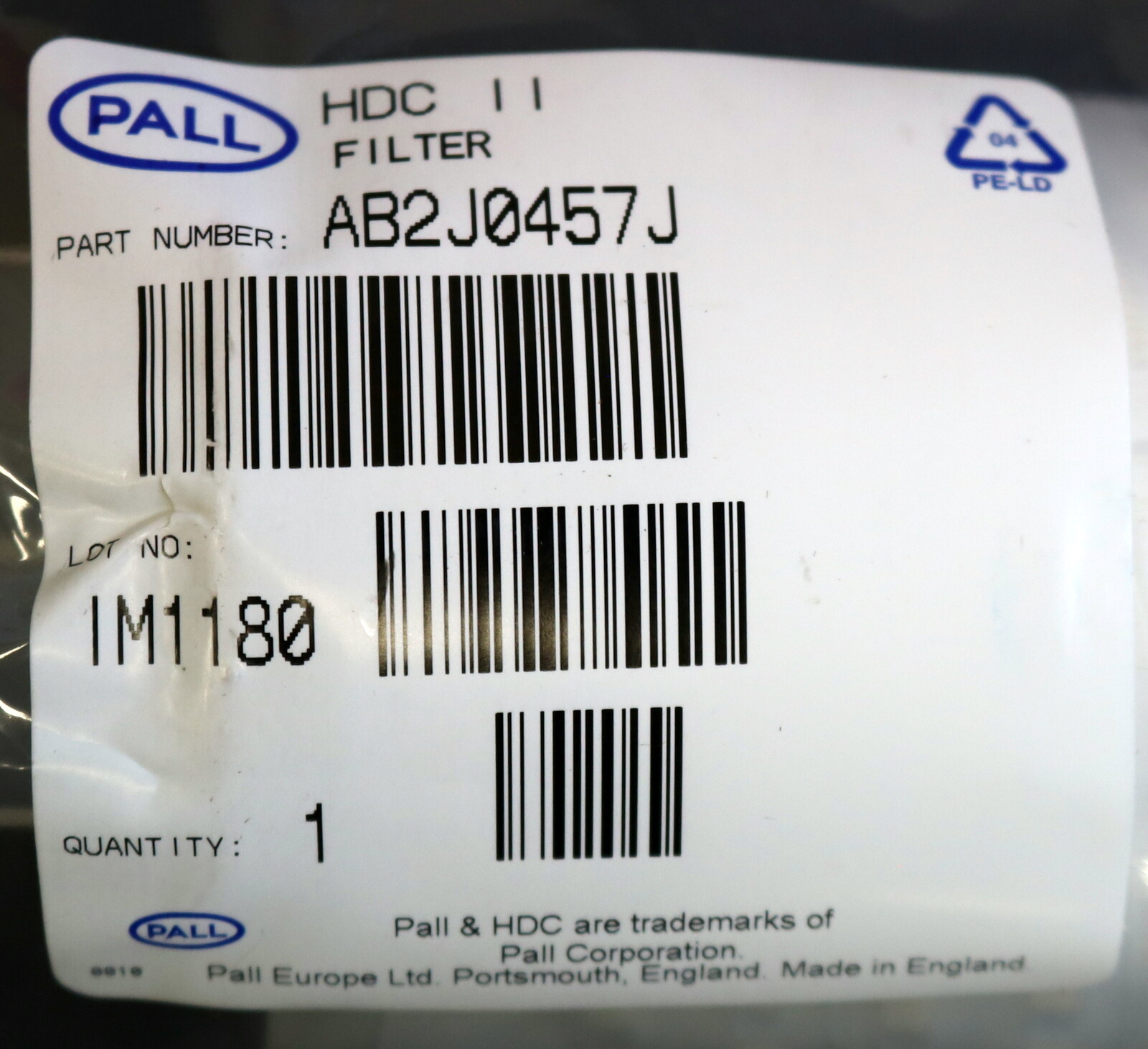 PALL HDC II Filter Part.No. AB2J0457J 4,5µm AußenØ 82mm InnenØ 70mm ...