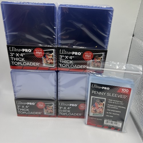 Ultra Pro 3X4 Thick 55pt Toploaders 4 Packs of 25 toploaders AND 100 ...