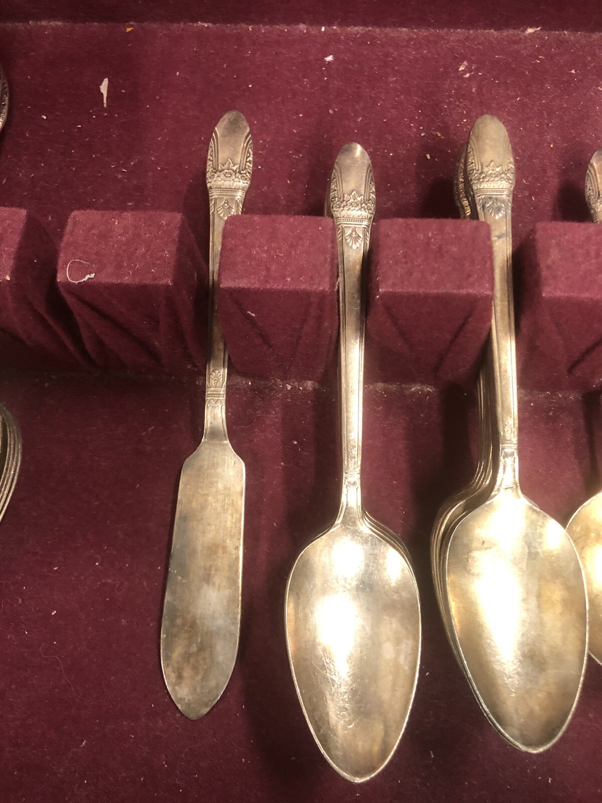 Antique 51 Pc FIRST LOVE 1847 Rodgers Bros. Silver Plated Flatware ...