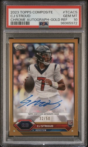 2023 Topps Composite - Topps Chrome Auto. Gold Ref. CJ Stroud #/50 PSA ...