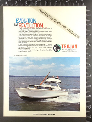 1969 ADVERTISEMENT for Trojan 31 Sea Voyager Express Cruiser motor ...