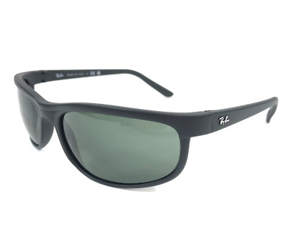 Ray-Ban Sunglasses RB2027 W1847 Matte Black Rectangle Frames with Green ...