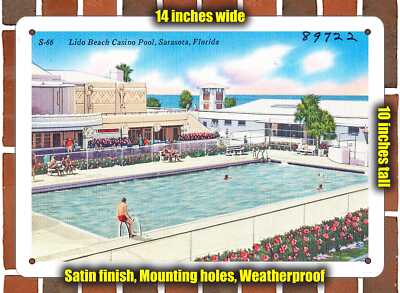 Metal Sign - Florida Postcard - Lido Beach Casino Pool, Sarasota ...