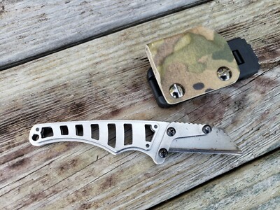 Utility Knife Fixed Blade Razor Box Cutter Kydex Sheath Tactical Belt ...