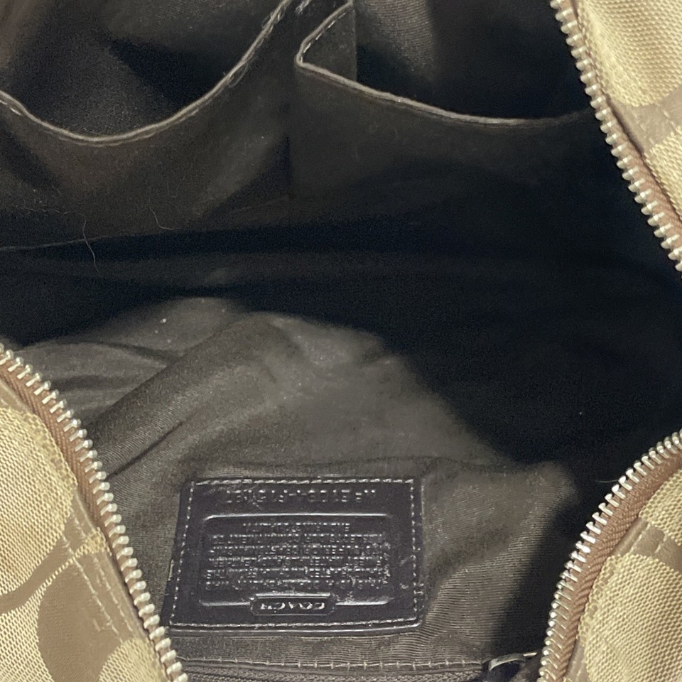 Coach Signature C Purse Stripe Canvas Patten Hobo Shoulder Bag F15197 ...