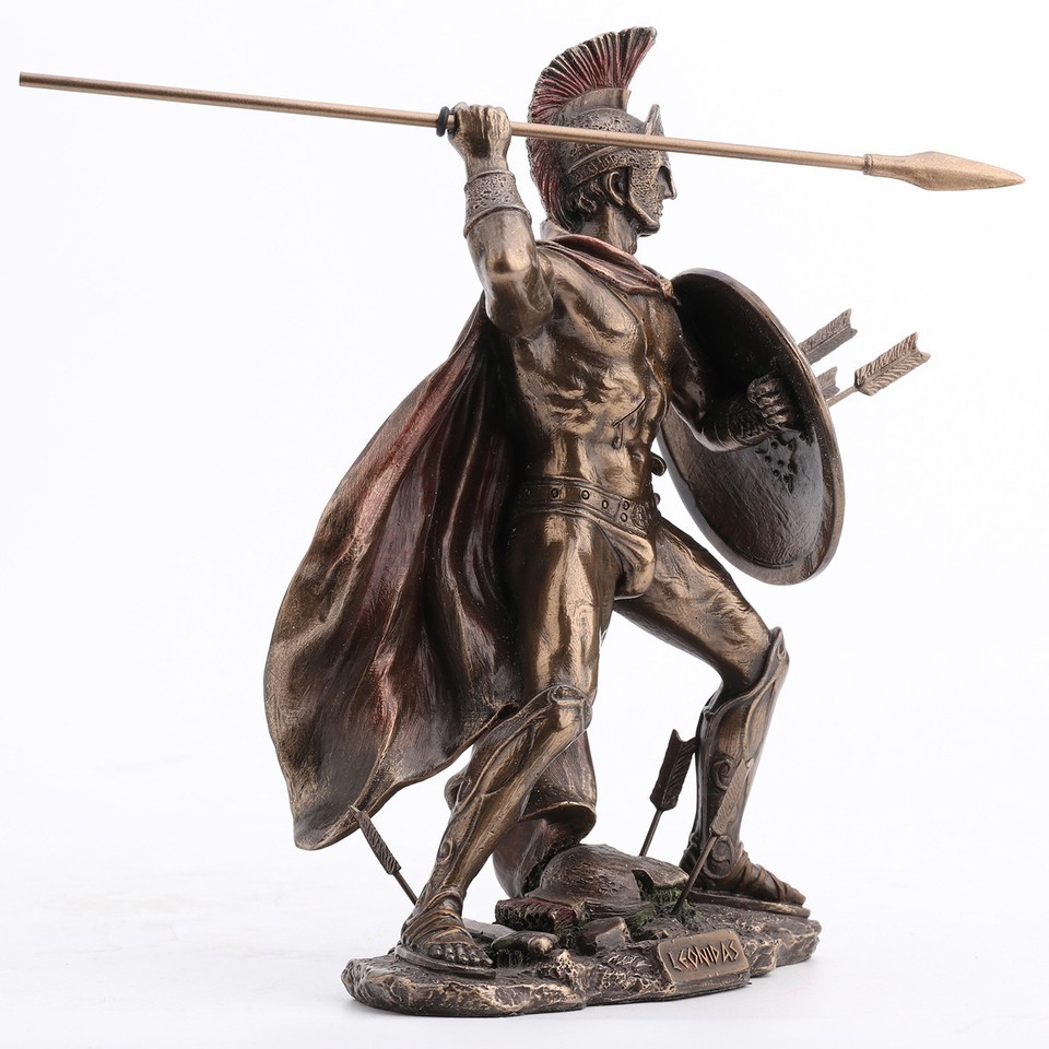 Veronese Design King Leonidas Spartan Warrior Statue – Cold Cast Bronze ...