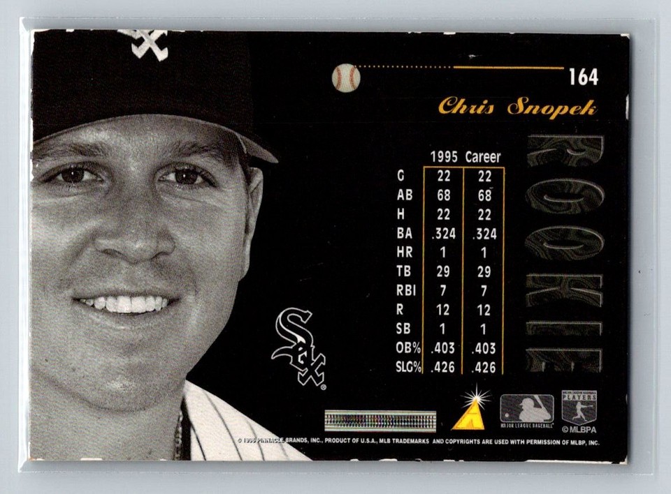 1996 Pinnacle Aficionado #164 Chris Snopek Chicago White Sox Baseball ...