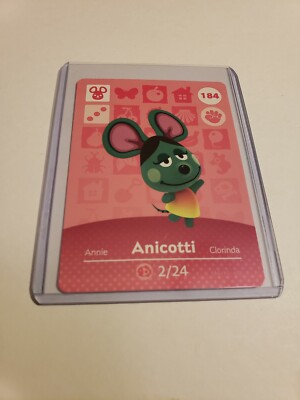 Anicotti # 184 Animal Crossing Amiibo Card Series Horizons 2 MINT NEVER ...
