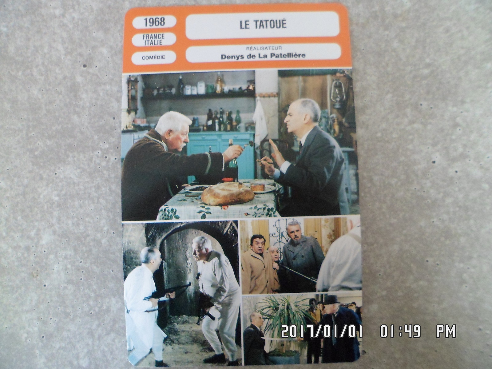 CARTE FICHE CINEMA 1968 LE TATOUE Jean Gabin Louis De Funes | eBay