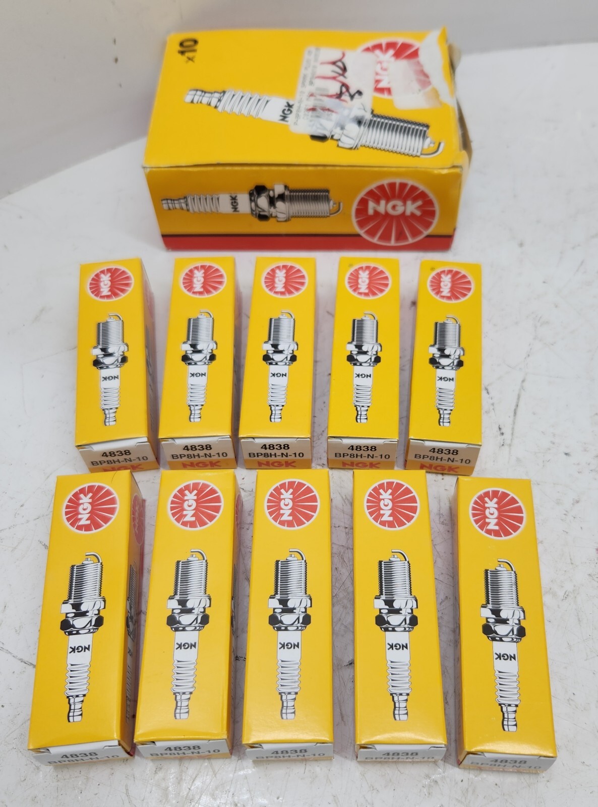 Box of 10 # BP8H-N-10 NGK 4838 Marine Boat Spark Plugs Set Lot | eBay