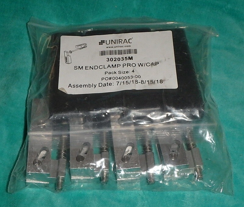 Qty 4 - Unirac 302035M Pro Series End Clamp with End Cap | eBay
