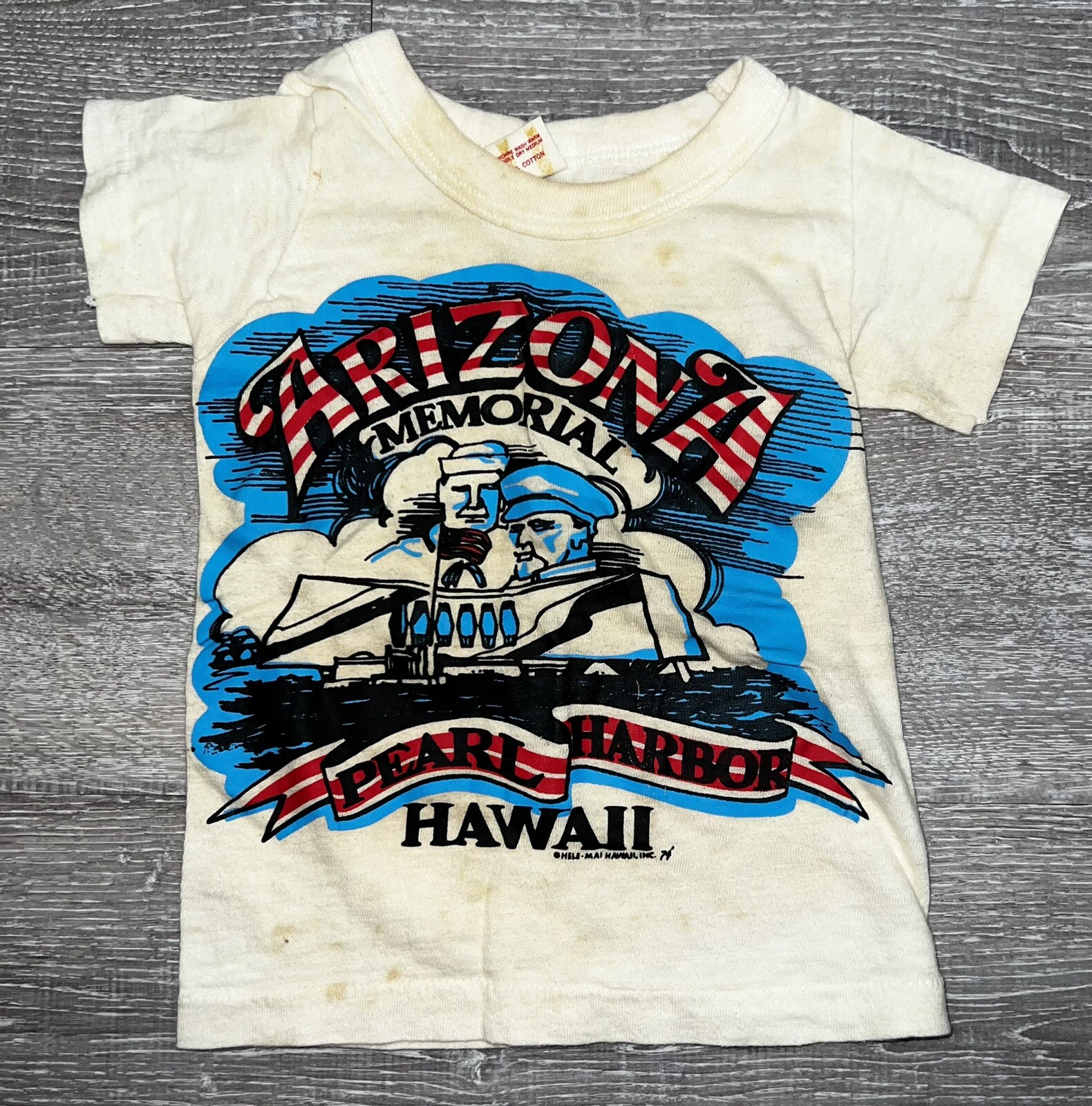 Vintage 1974 USS ARIZONA Pearl Harbor Memorial T-shir… - Gem
