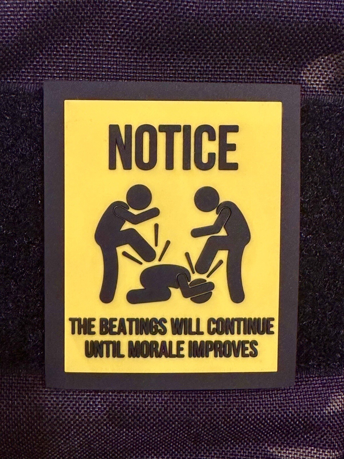 The Beatings Will Continue Until Morale Improves PVC Patch Tactical ...