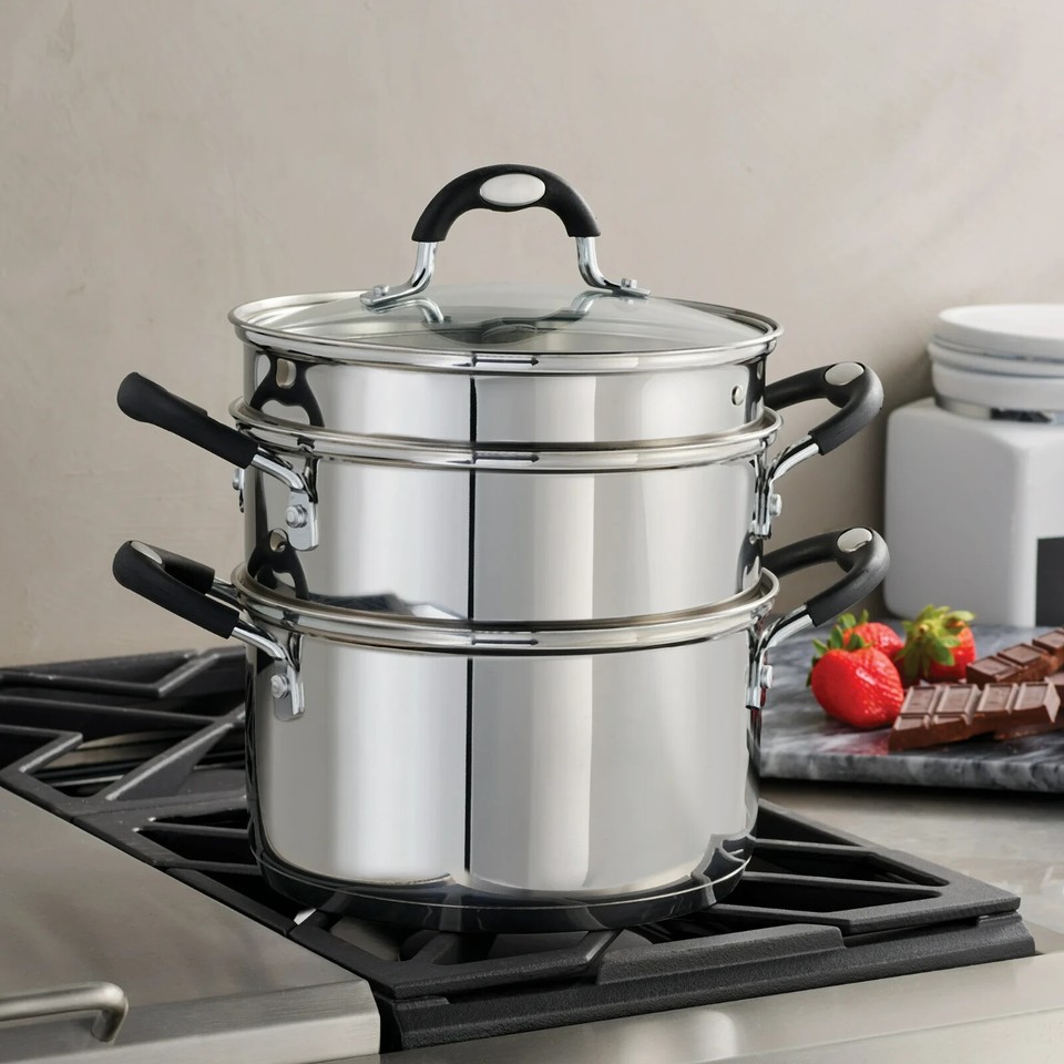 Tramontina Stainless Steel 3 Quart Steamer & Double-Boiler, 4 Piece | eBay