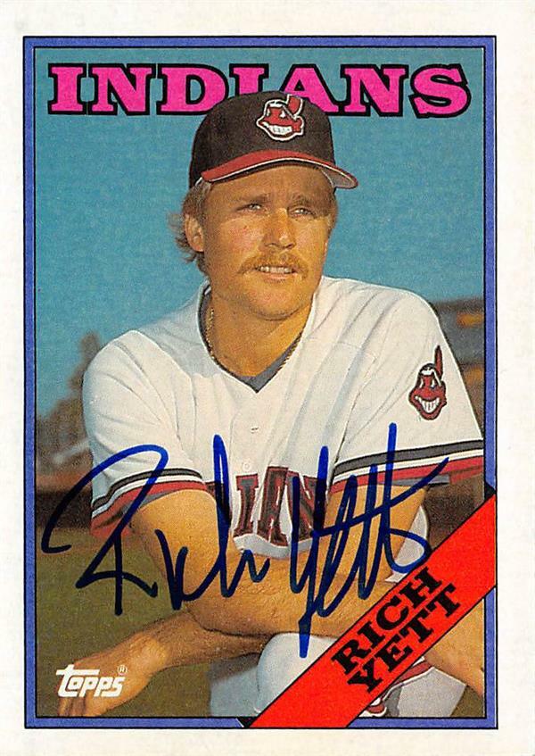 Rich Yett autographed Baseball Card (Cleveland Indians, 67) 1988 Topps ...