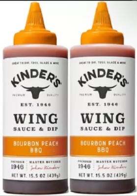 Kinder's Wing Sauce & Dip Bourbon Peach BBQ 2 Pack | eBay