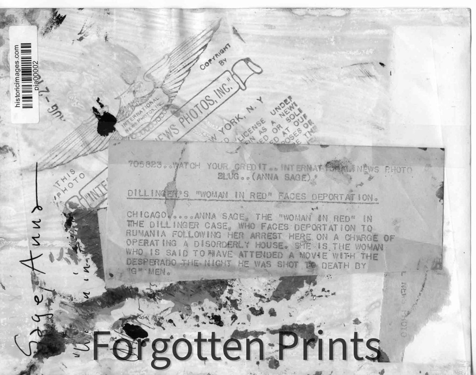 Anna Sage Dillinger's "Woman in Red" Faces Deportation 1935 | eBay