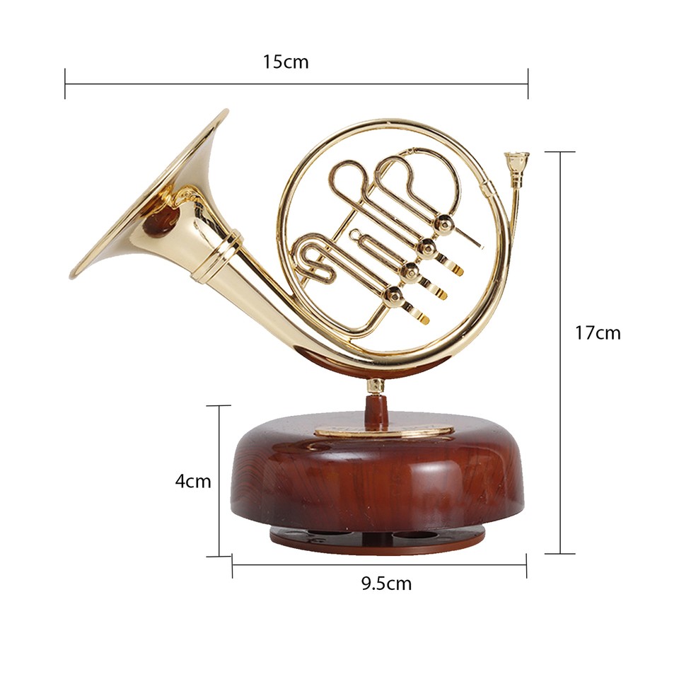 French Horn Box Classical Wind Musicbox Twirling Box N4H9 | eBay