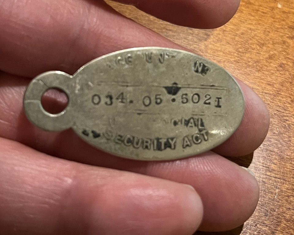 Vintage Key Chain FOB Social Security Act Tag West Springfield MA ...