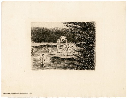 MAX LIEBERMANN, 'BADENDE JUNGEN (BOYS BATHING)', etching, 1896. | eBay