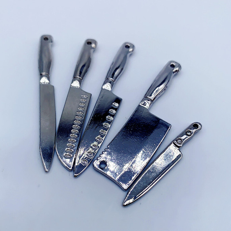 5PC 1/6 Scale Dollhouse Mini Kitchen Knife Model Miniatures Alloy ...