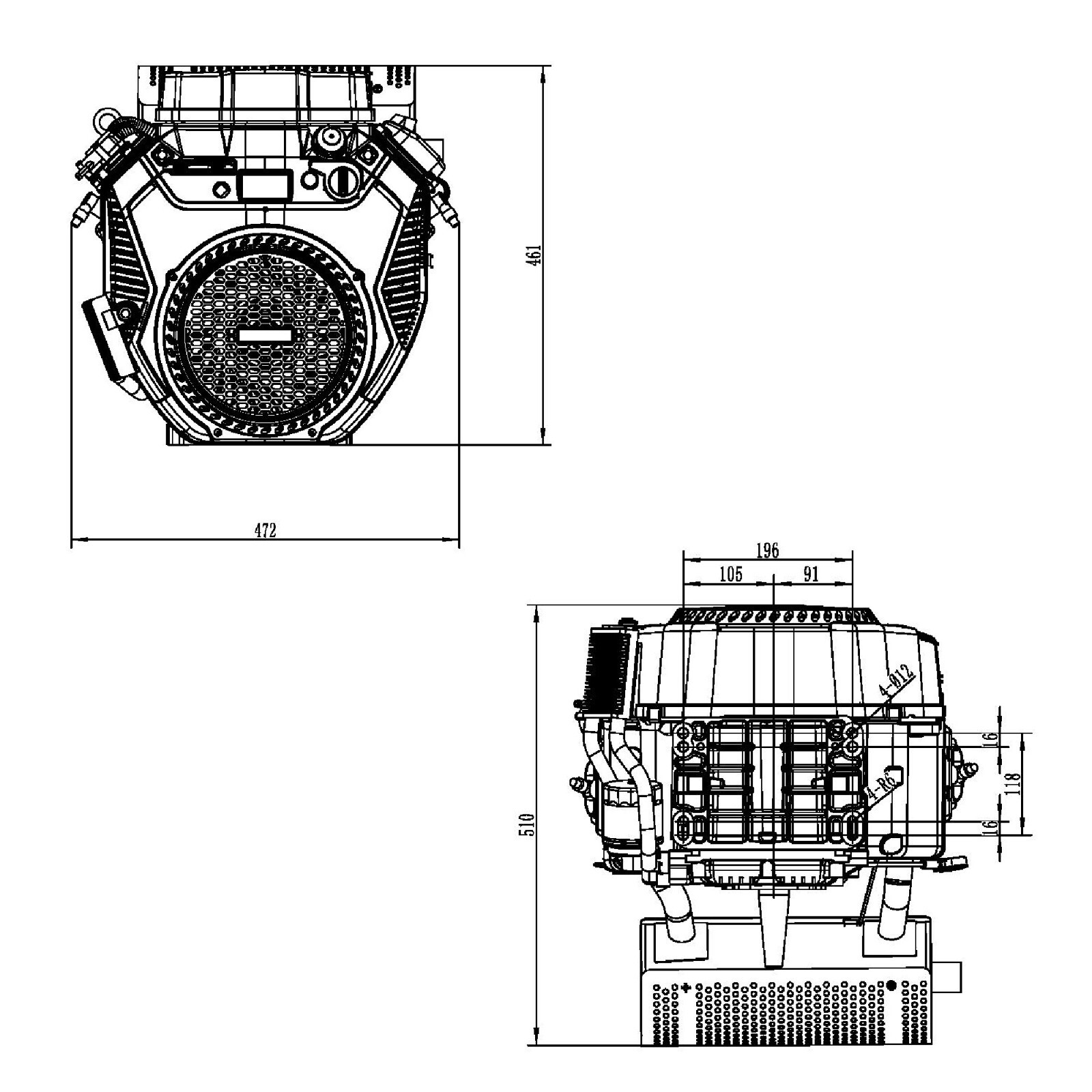 37hp Petrol Engine Electric Start V-Twin Cylinder Heavy Duty 999cc Lifan | eBay