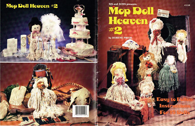 Doll Pattern Booklet Mop Dolls Angel Bride Groom Witch Scarecrow 1990 ...