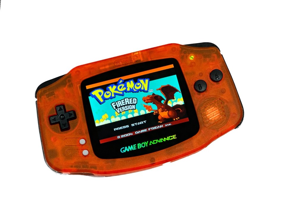 Nintendo Game Boy Advance GBA Clear Orange System V5 IPS LCD Backlit ...