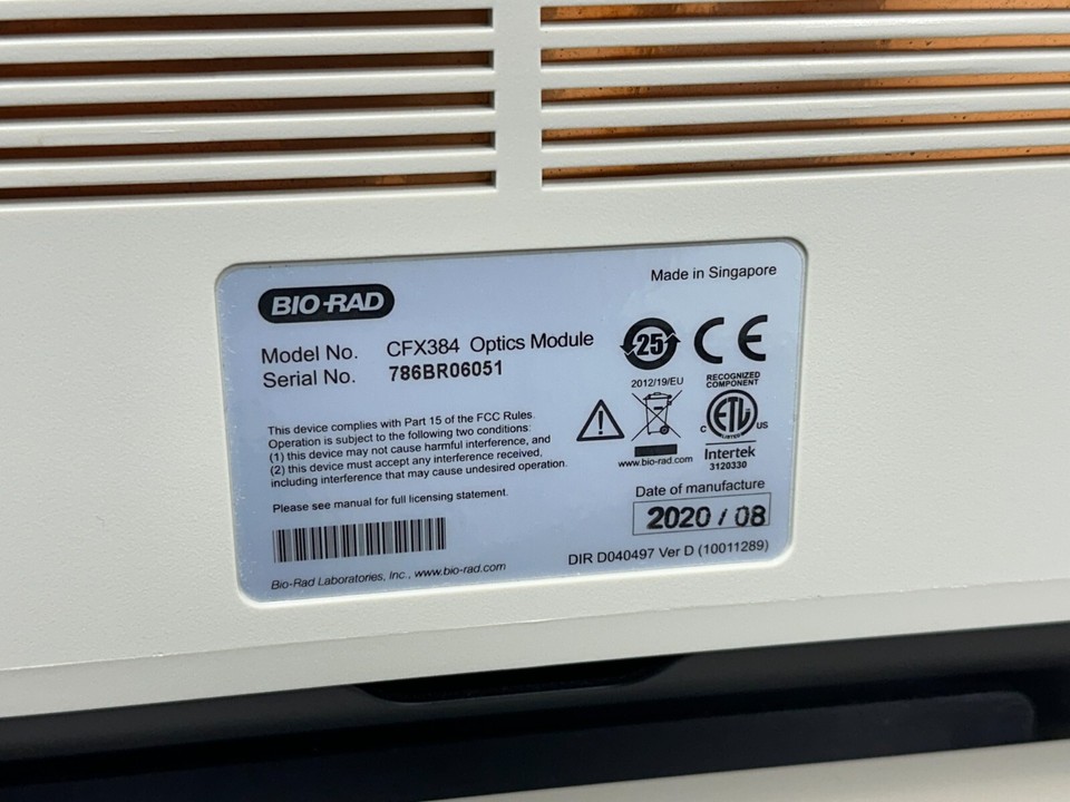 Bio-Rad qPCR CFX384 Real-Time 384-well qPCR Detection System with ...