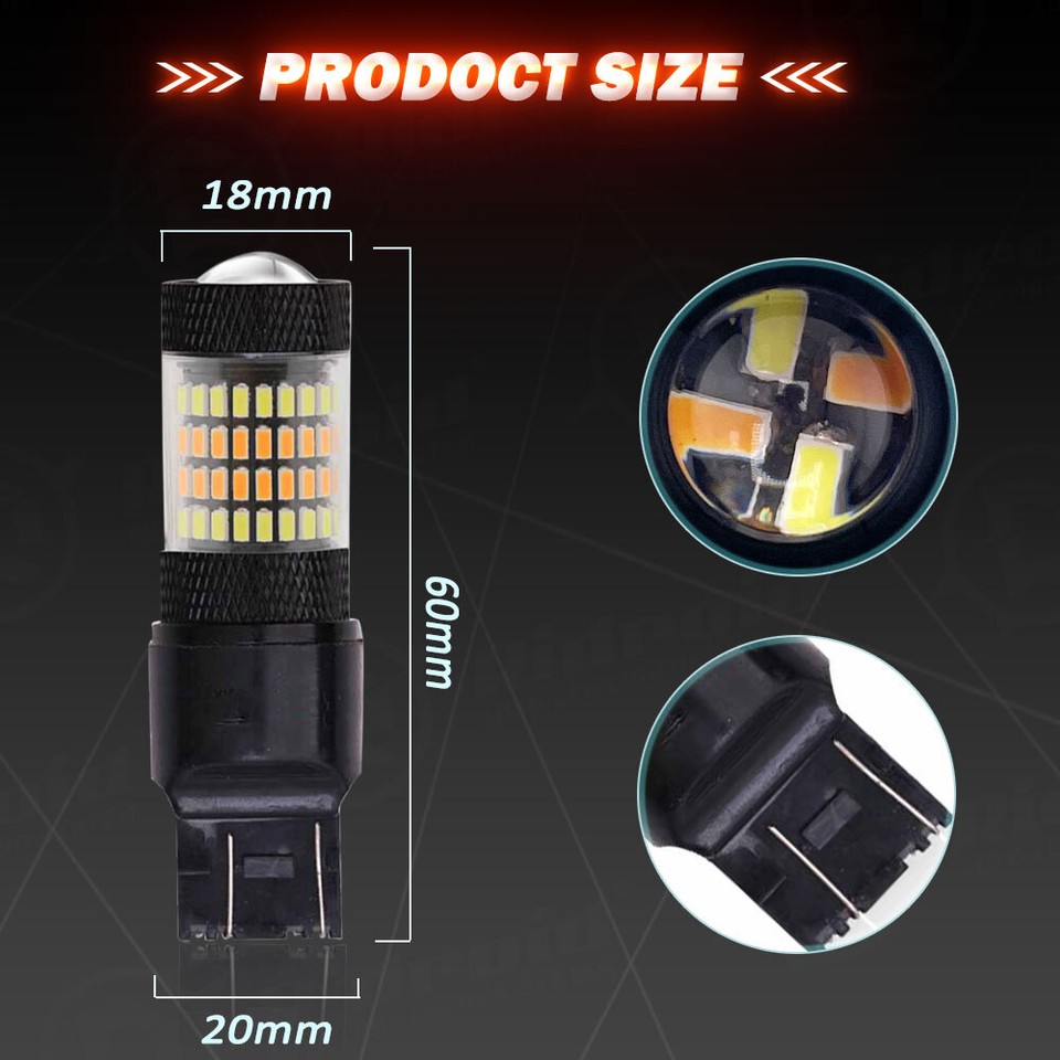 7443 7444 LED Turn Signal Switchback White/Amber DRL Parking Light ...