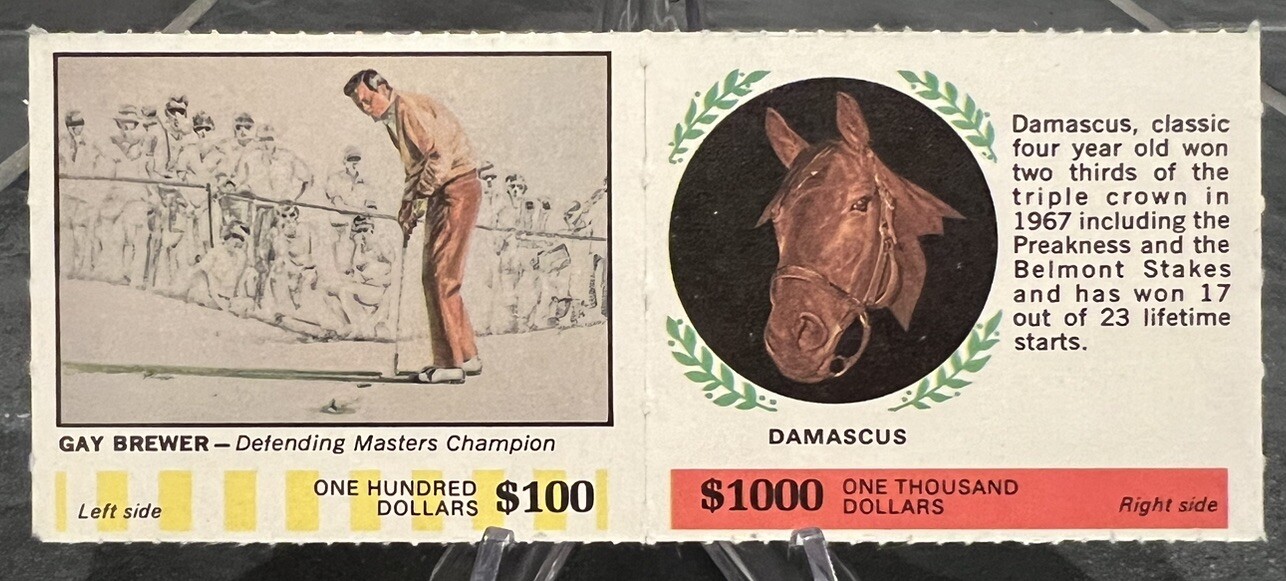 1968 American Oil Winners Circle Card Panel GAY BREWER Golfer and ...