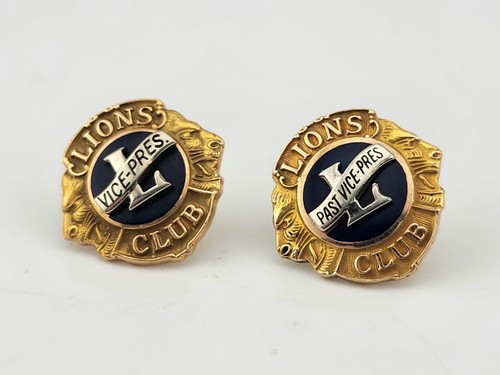 10k Gold Lions Club Vice President & Past Vice President Pins - 4.68 ...