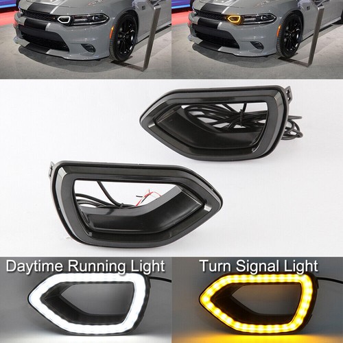 For SRT Scat Pack Grille Smoke LED Lights Pig Nose For Dodge Charger ...