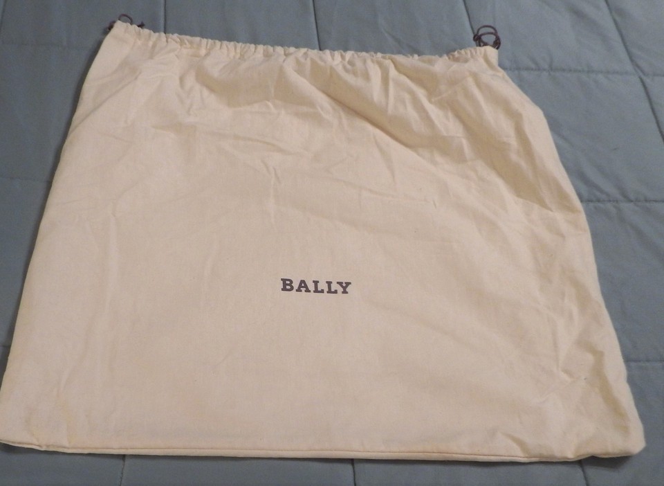 NEW AUTHENIC BALLY BEIGE LEATHER PURSE/HANDBAG/W LOGOS & DRAWSTRING ...
