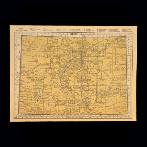 ca1939 COLORADO Railroad Map Depot Towns DRGW RR Historic Original ...