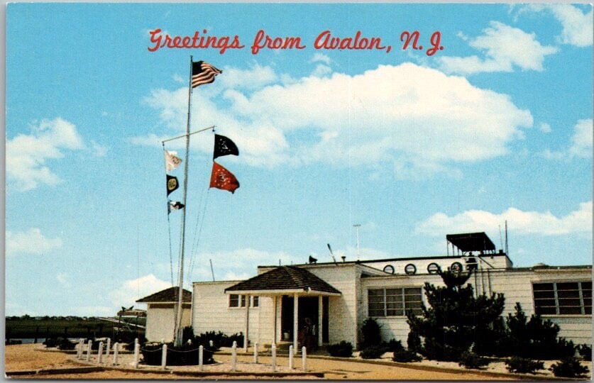 Vintage 1960s Avalon, New Jersey Postcard AVALON YACHT CLUB Building ...
