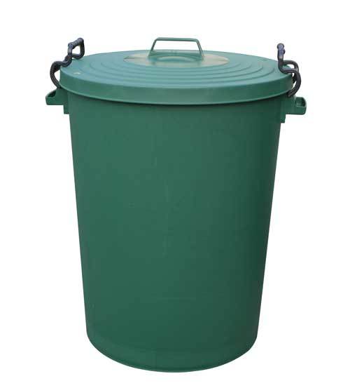 Extra Large Clip Bin Green 110L Plastic Dustbin Recycling Garden Waste ...