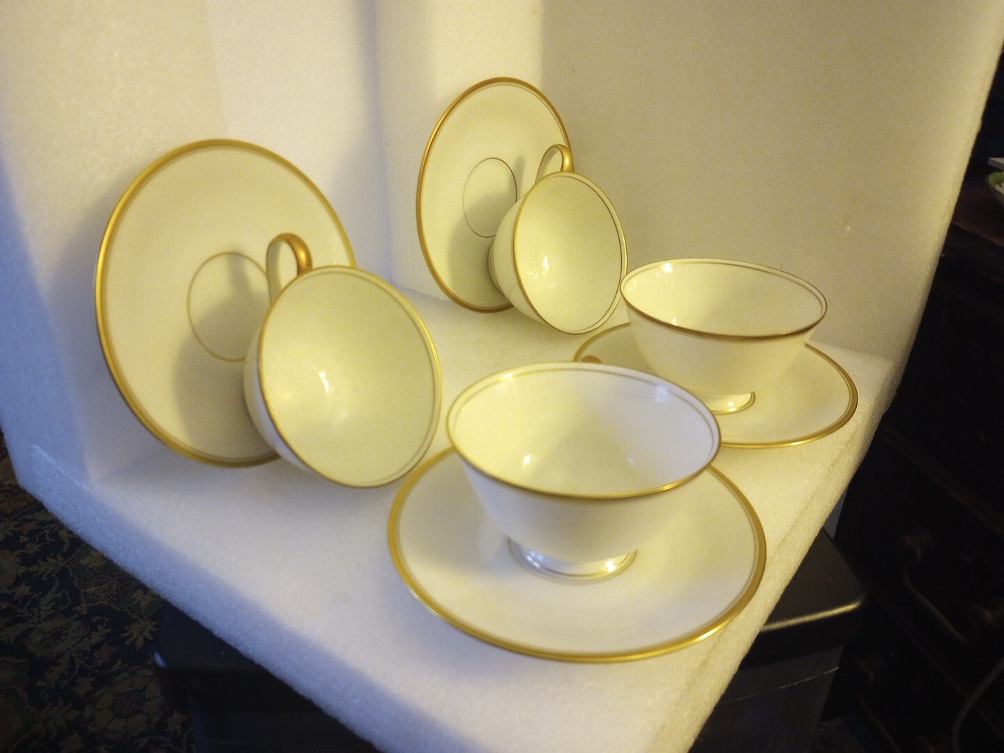 Vintage Tirschenreuth Colonia 4 Sets Cups / Saucers W/ Gold Trim Pasco ...